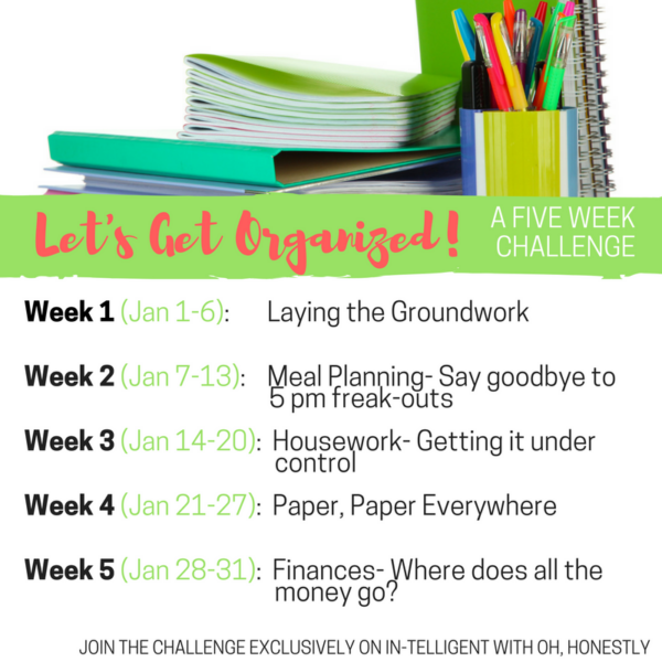 Let's Get Organized! A Five Week Challenge with Oh, Honestly